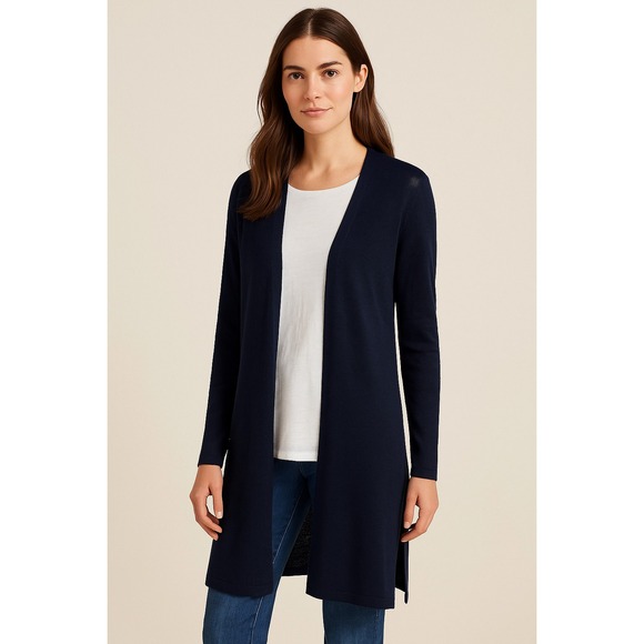 J. Jill | Sweaters | J Jill Cardigan Navy Linen Blend Longline ...